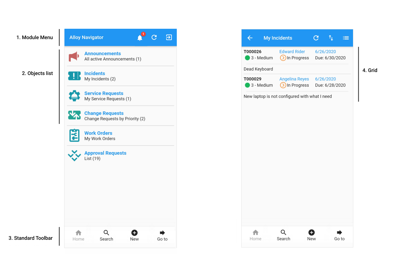 Home screen (Mobile App User's Guide) - Alloy Navigator | Alloy Software Docs
