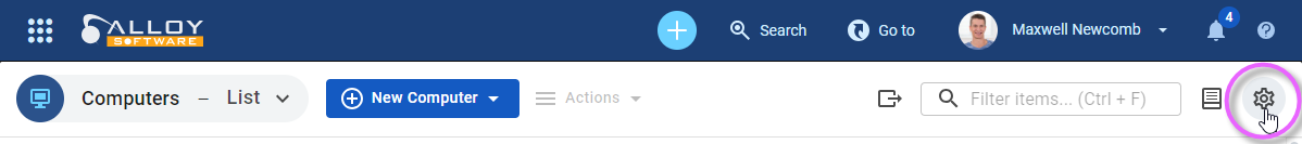 Customize View pane (Web App Help) - Alloy Navigator | Alloy Software Docs