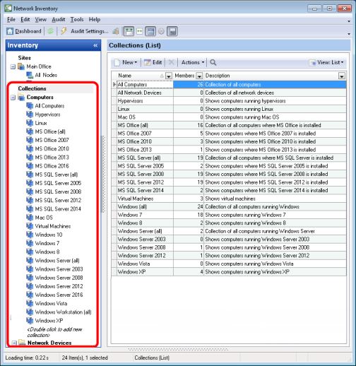 Working With Collections Network Inventory Guide Alloy Navigator Express Alloy Software Docs